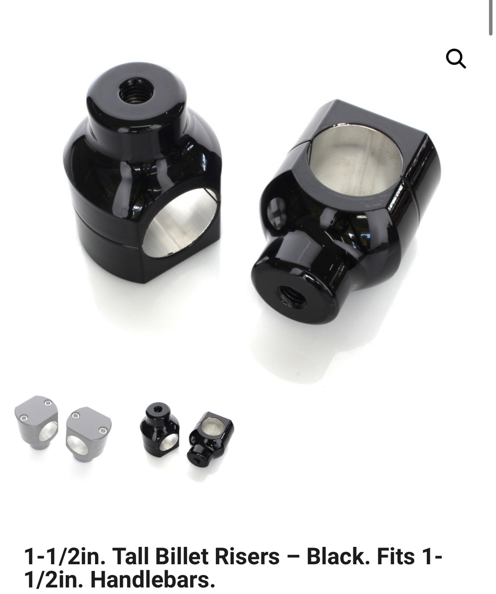 1-1/2in. Tall Billet Risers – Black. Fits 1-1/2in. Handlebars ...